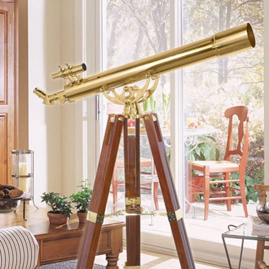 BARSKA 90080 36 Power Anchormaster Classic Brass Telescope w/ Mahogany ...