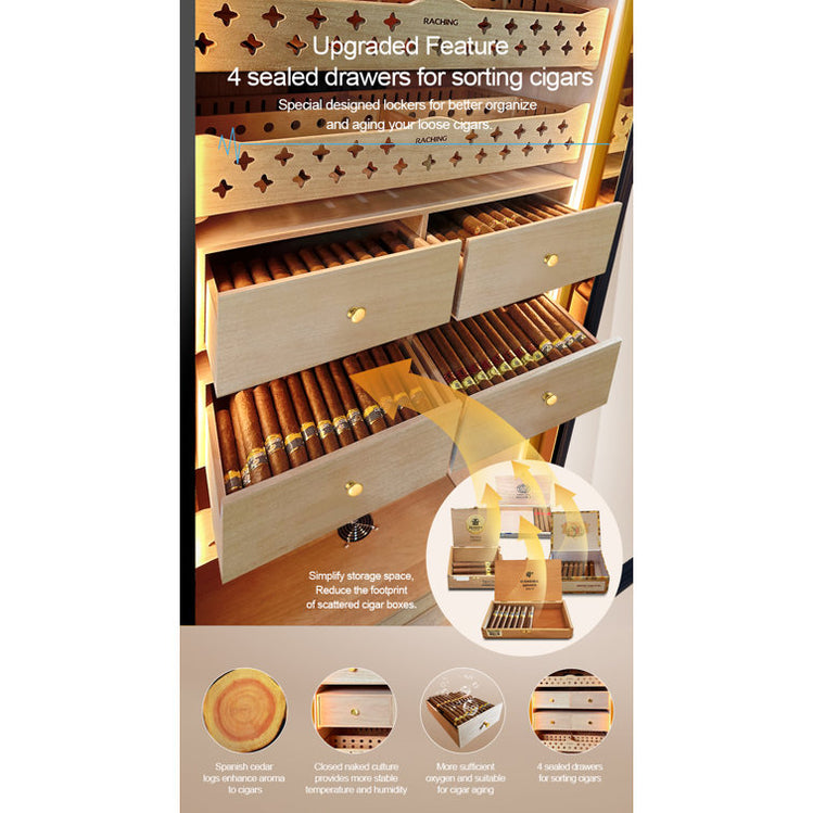 Raching Cigar Climate Control Cabinet, Raching MON5800 Cigar Humidor C ...