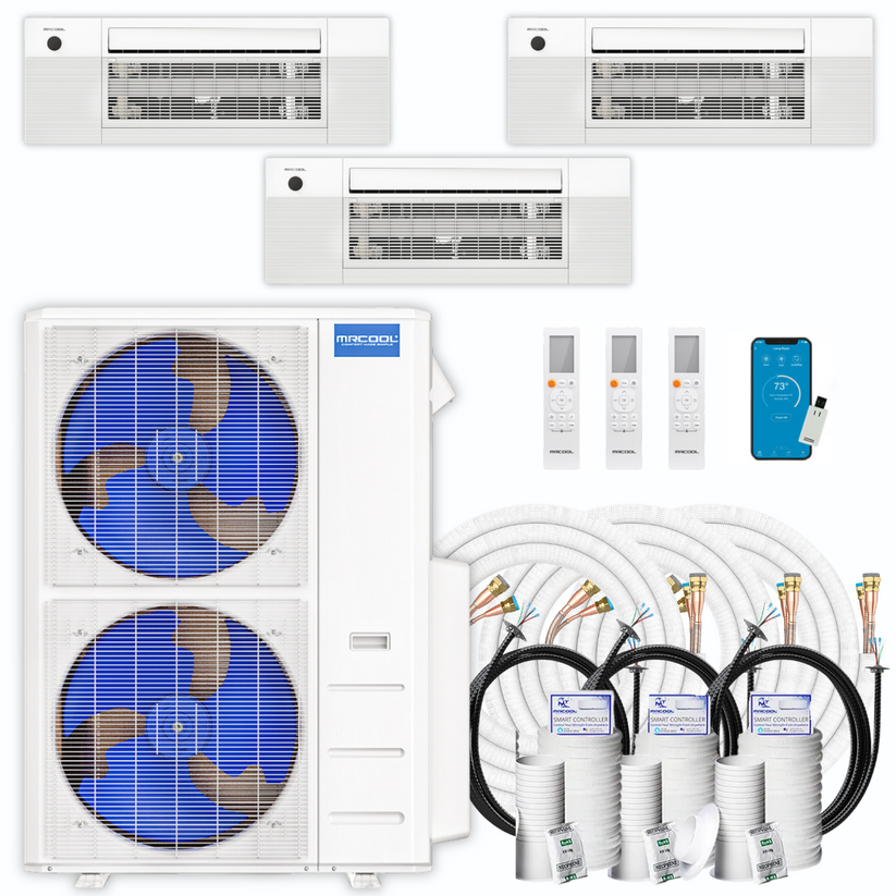MRCOOL DIY Mini Split - 39,000 BTU 3 Zone Ceiling Cassette Ductless Ai