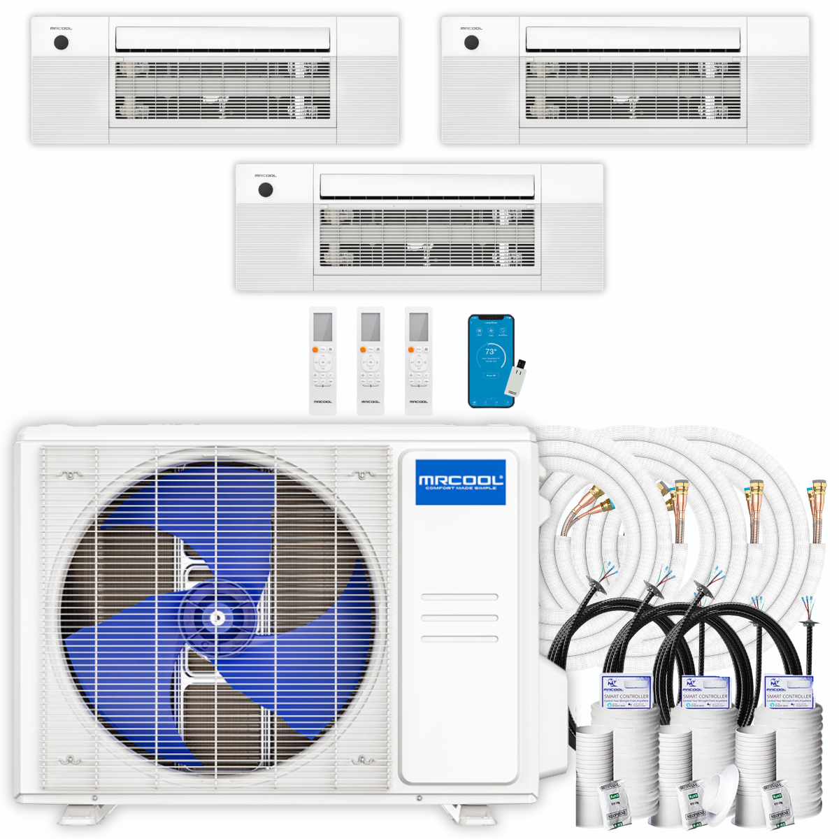 MRCOOL DIY Mini Split - 36,000 BTU 3 Zone Ceiling Cassette Ductless Ai