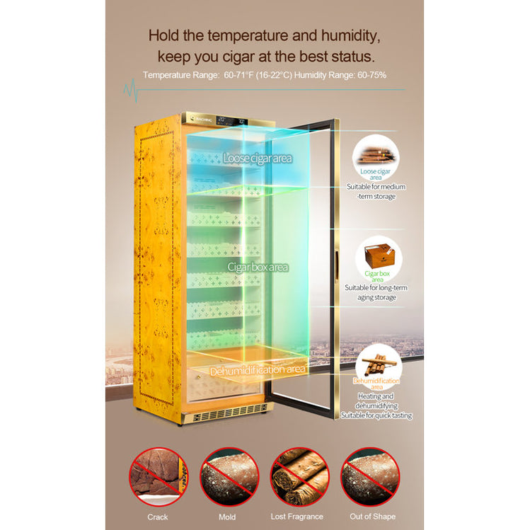 Raching Cigar Climate Control Cabinet, MON3800 Cigar Humidor Cabinet W ...