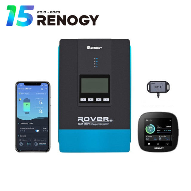 Renogy Rover 100 Amp MPPT Solar Charge Controller & BT-1 & Renogy ONE