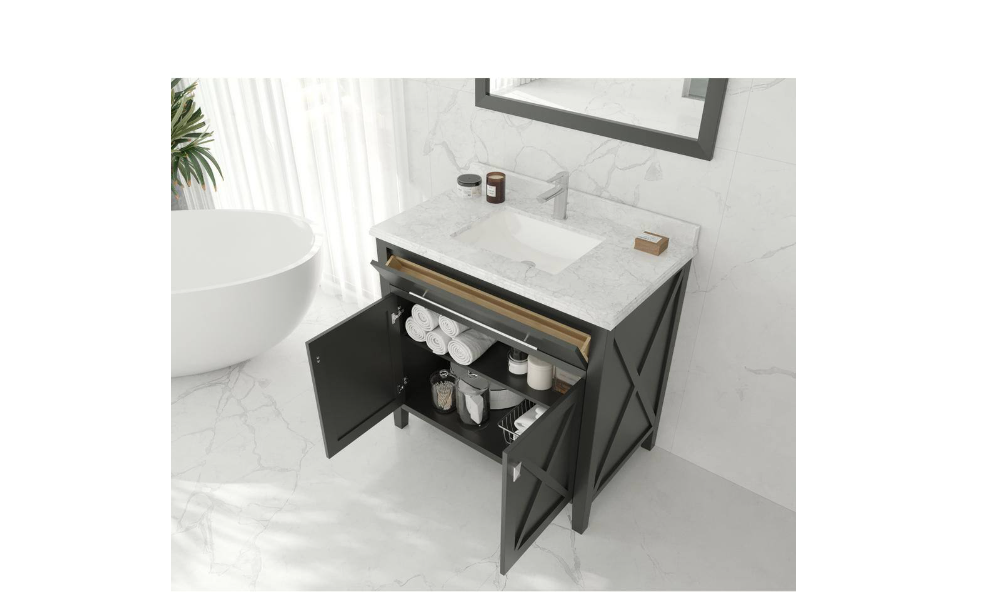 La Viva Wimbledon 36 in. W x 22 in. D x 34.5 in. H Bathroom Vanity in ...